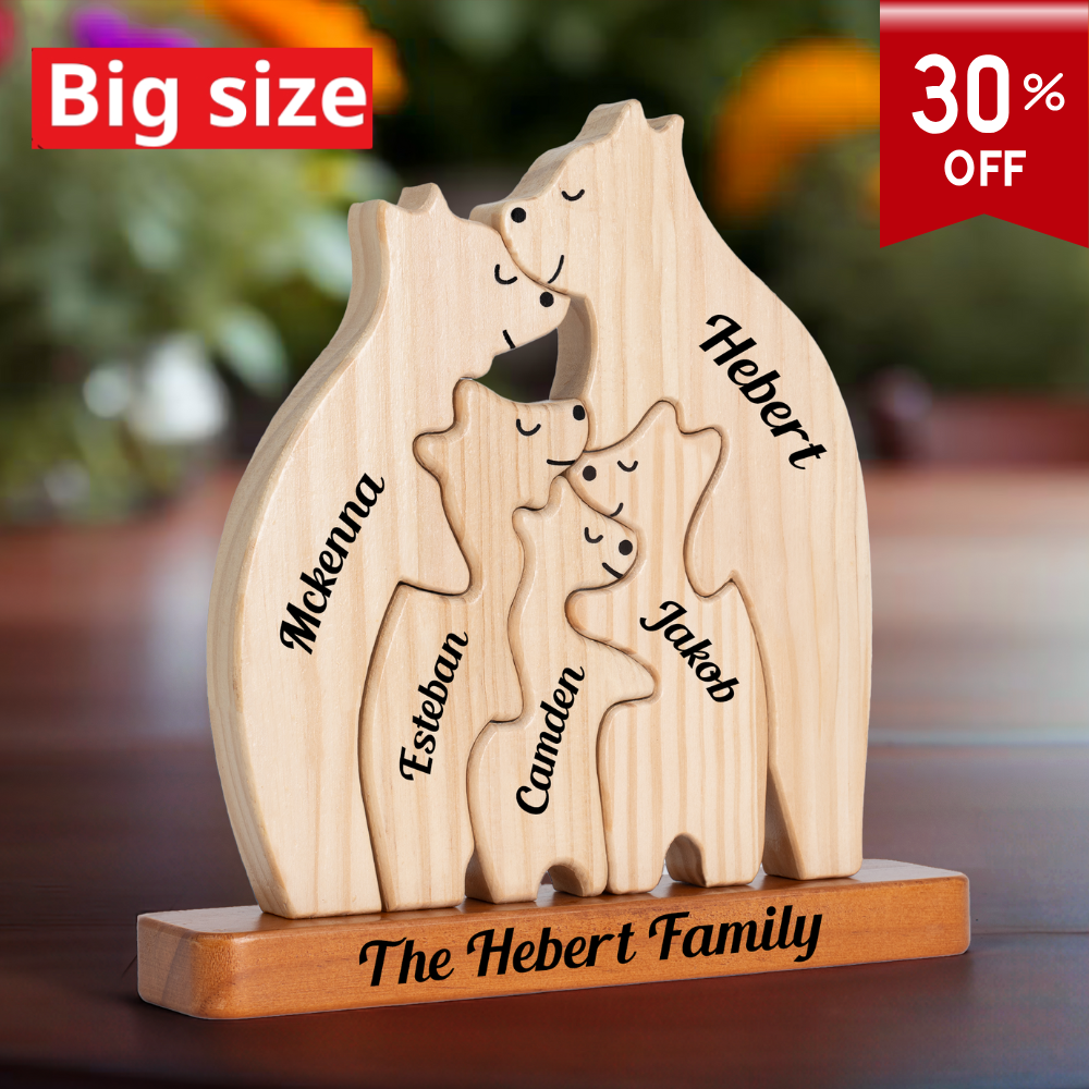 Full Size Personalized Wooden Bears Family - Puzzle Wooden Bears Famil ...