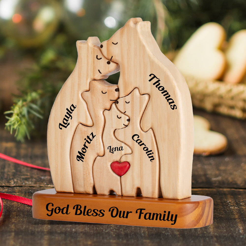 Personalized Wooden Bear Family Shaped Puzzles for Sale, Custom Wood ...