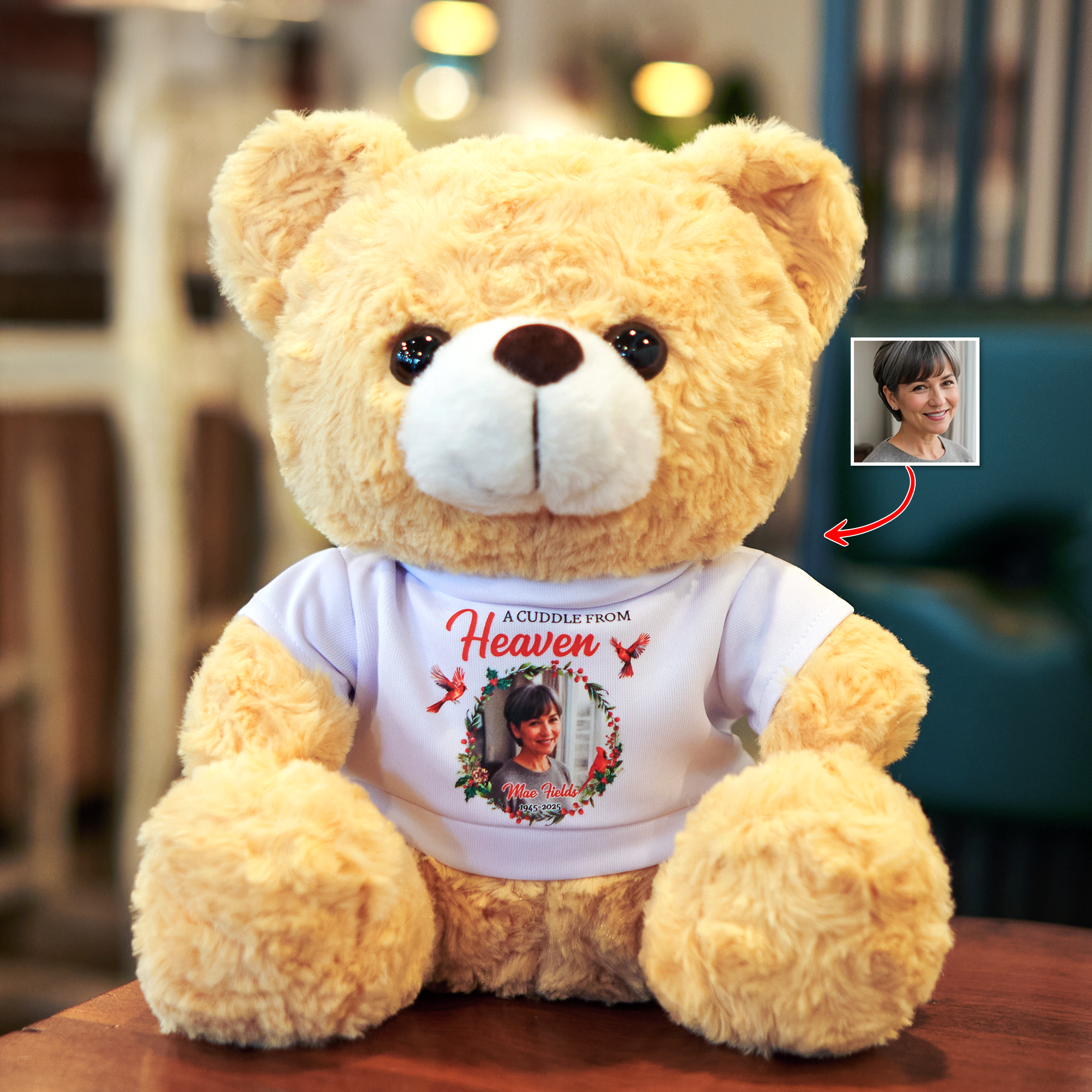 A Cuddle From Heaven - Teddy Bear With Personalized Photo Shirt ...