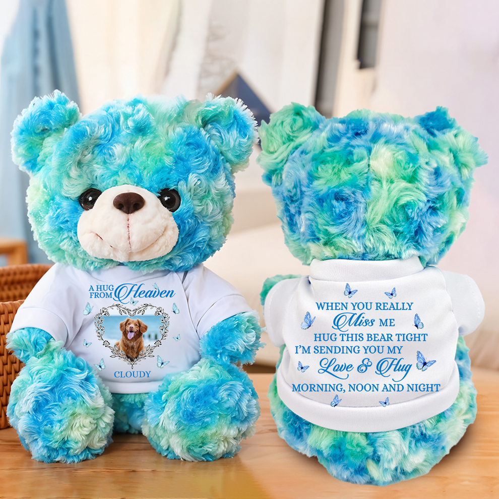 Hug This Memorial Bear - Teddy Bear With Personalized Photo Shirt ...