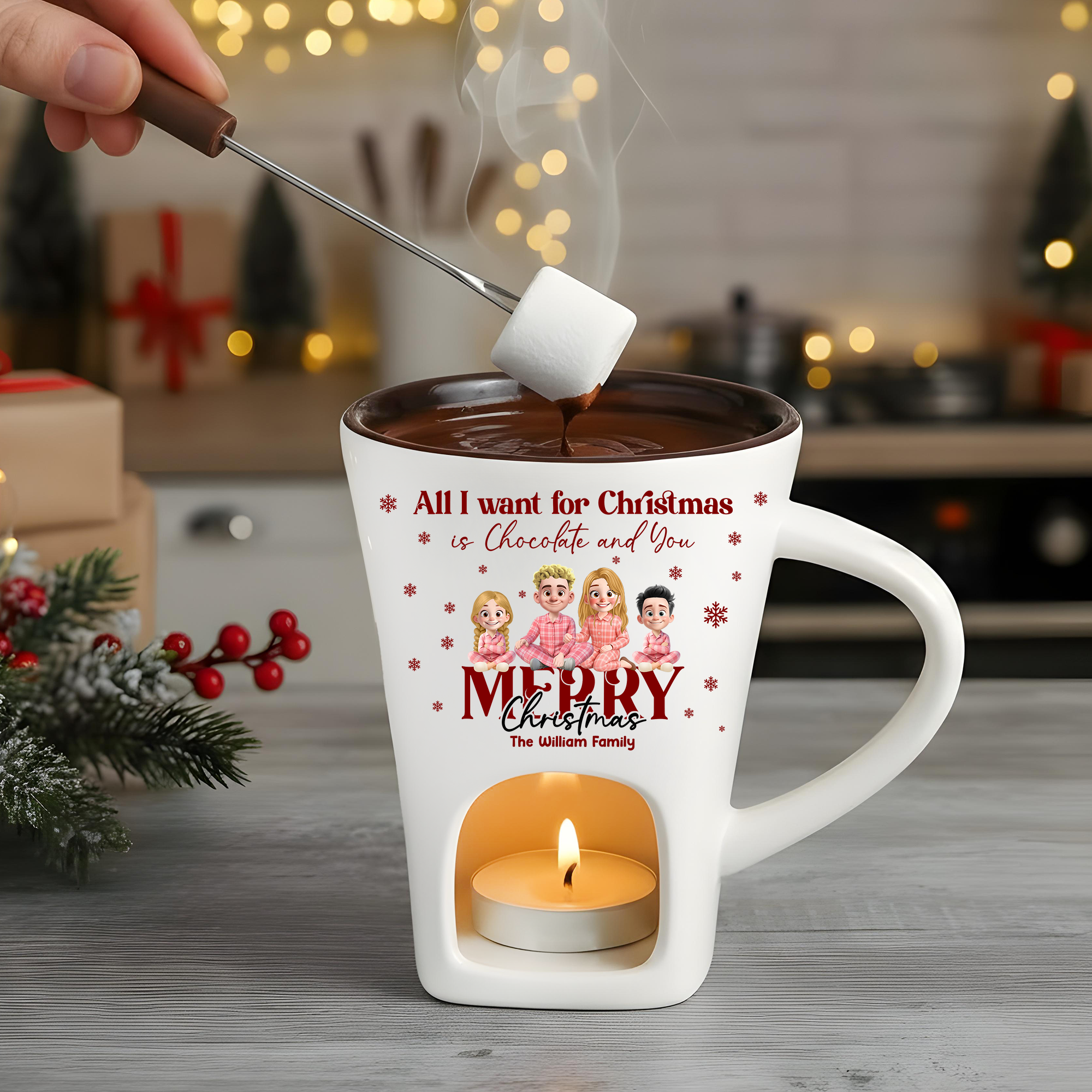 All I Want For Christmas - Hot Chocolate Fondue Mug – Custom Coffee Mu ...