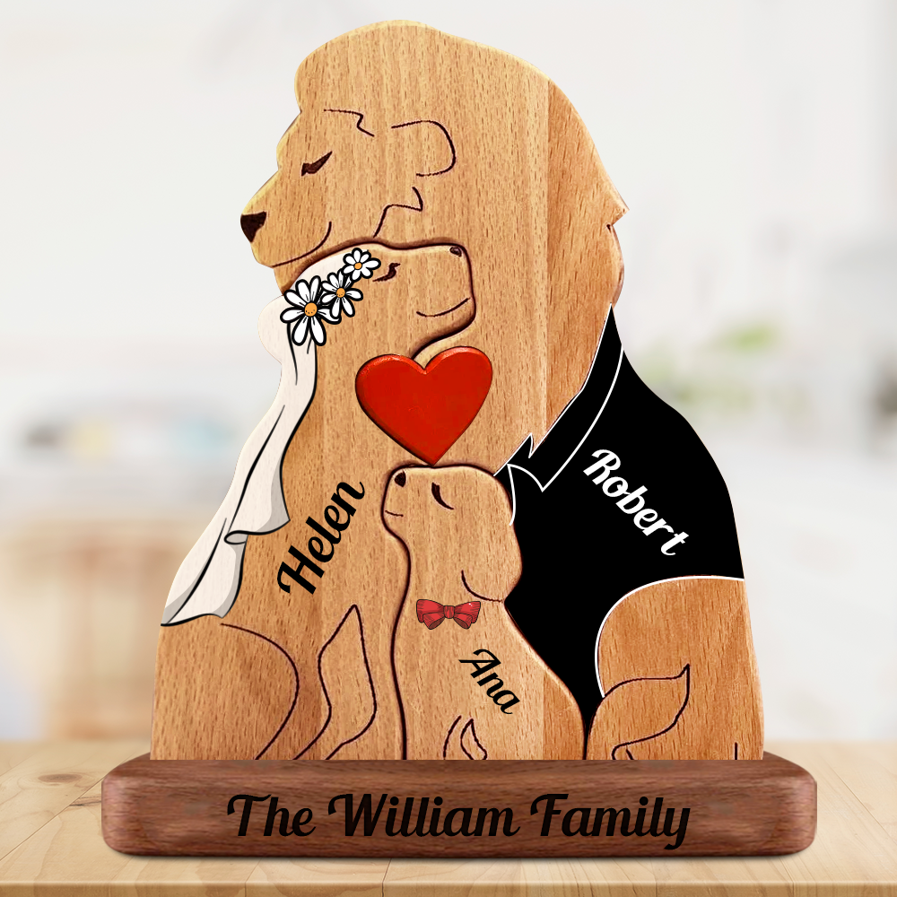 Custom Style Personalized Lion Wooden Family - Puzzle Wooden Family ...